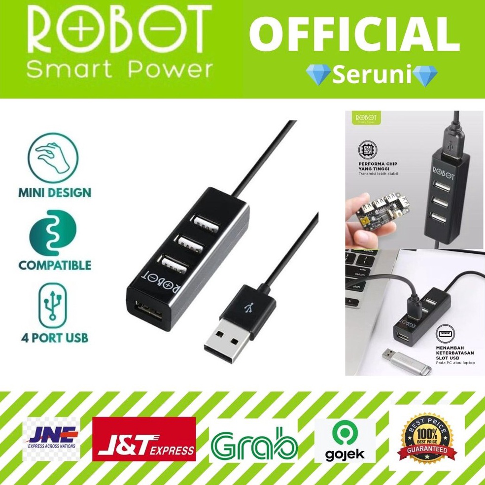 Jual HOT Product SERUNI USB HUB ROBOT 4 PORT 2 H148 8CM BLACK | Shopee ...