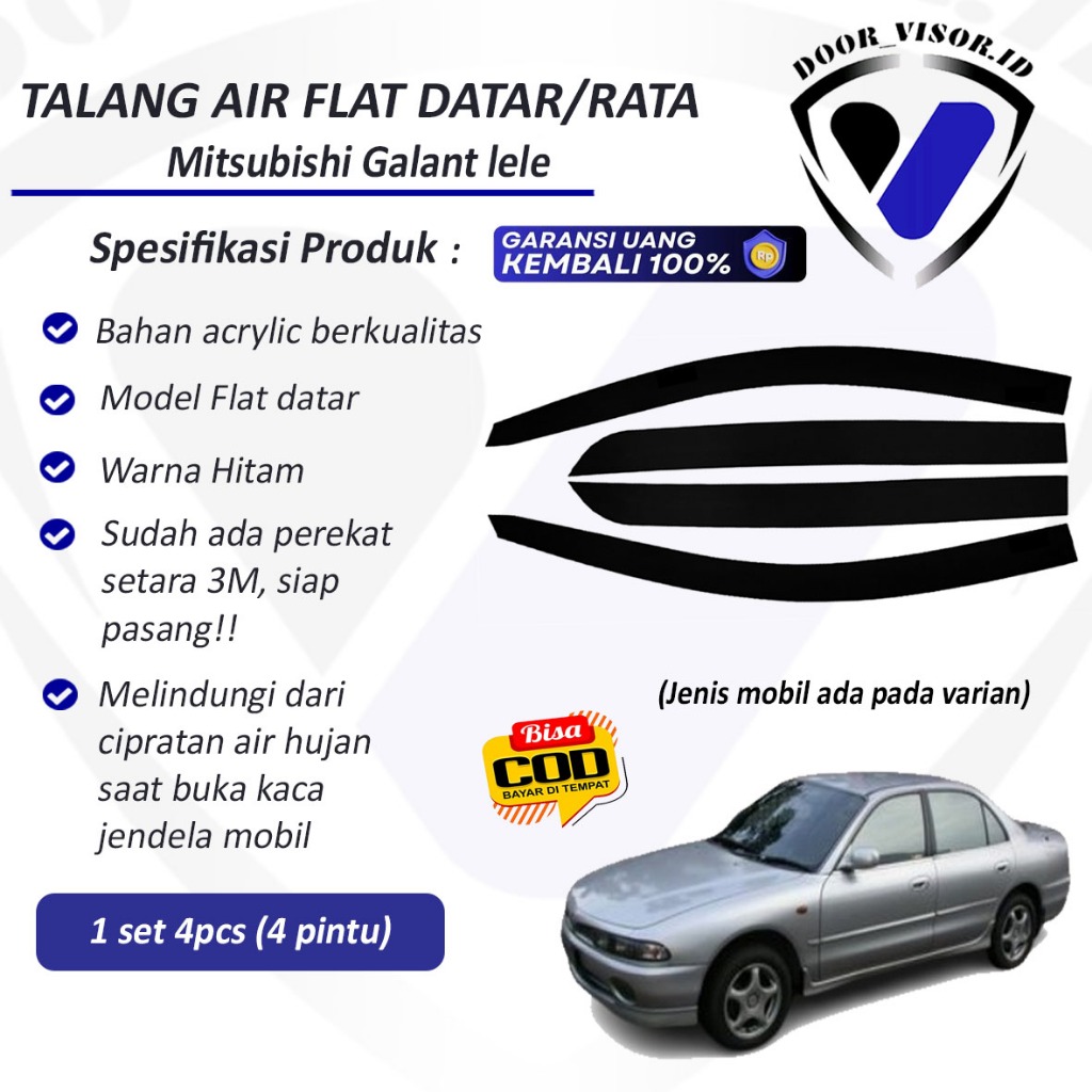 Jual talang air mobil Mitsubishi Galant lele model slim full set 4pintu ...