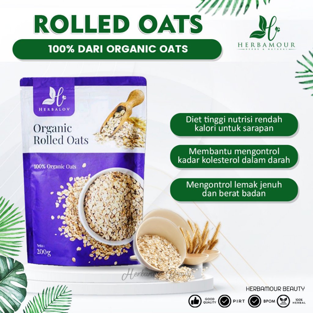 Jual ORGANIK ROLLED OATS HERBALOV - DIET TINGGI NUTRISI RENDAH KALORI ...