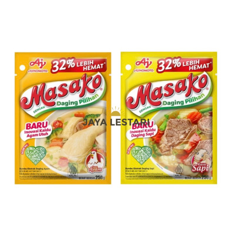 Jual Ajinomoto Masako Bumbu Kaldu Sachet (2 Varian Rasa) (2 Ukuran ...