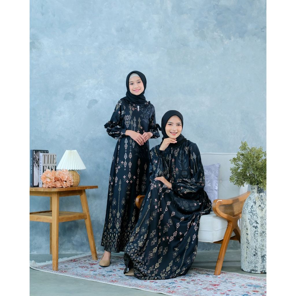 Jual Gamis Couple Ibu Anak Bahan Silk Dengan Motif terbaru elegan dan ...