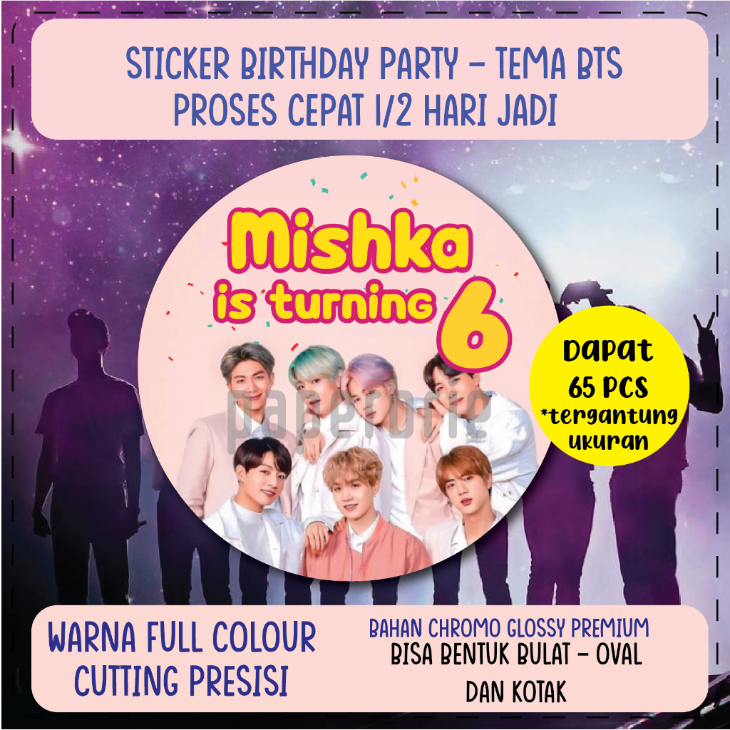 Jual Label Stiker BTS - Sticker Ulang Tahun Anak, Hampers, Souvenir ...