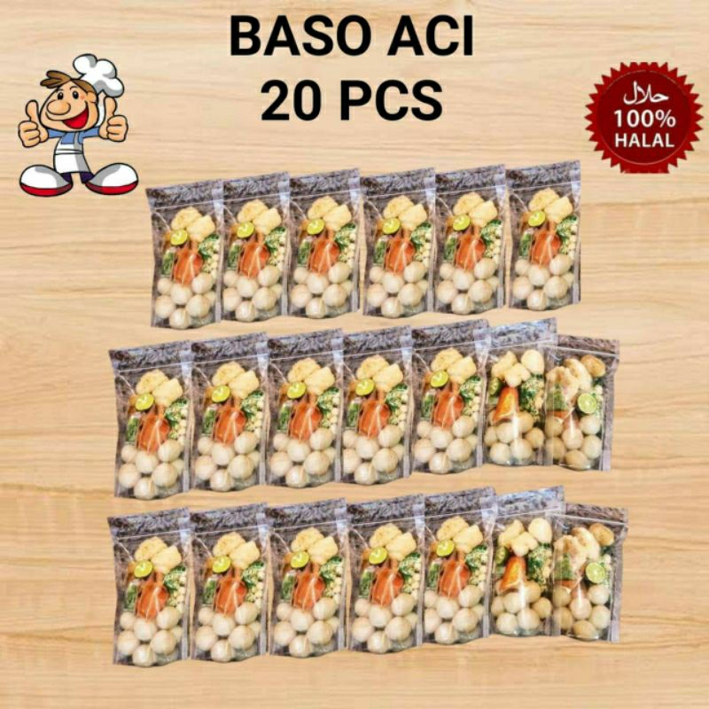 Jual bakso baso Aci komplit instan kataji Paket 20 pcs | Shopee Indonesia
