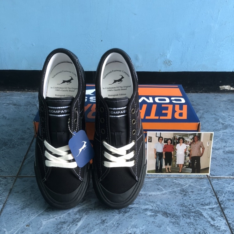 Jual [ORIGINAL] SEPATU COMPASS RETROGRADE LOW DOUBLE BLACK | Shopee ...