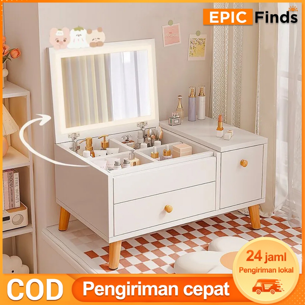 Jual Epic Finds Meja Rias Lampu Cermin Dressing Table Foldable Meja ...