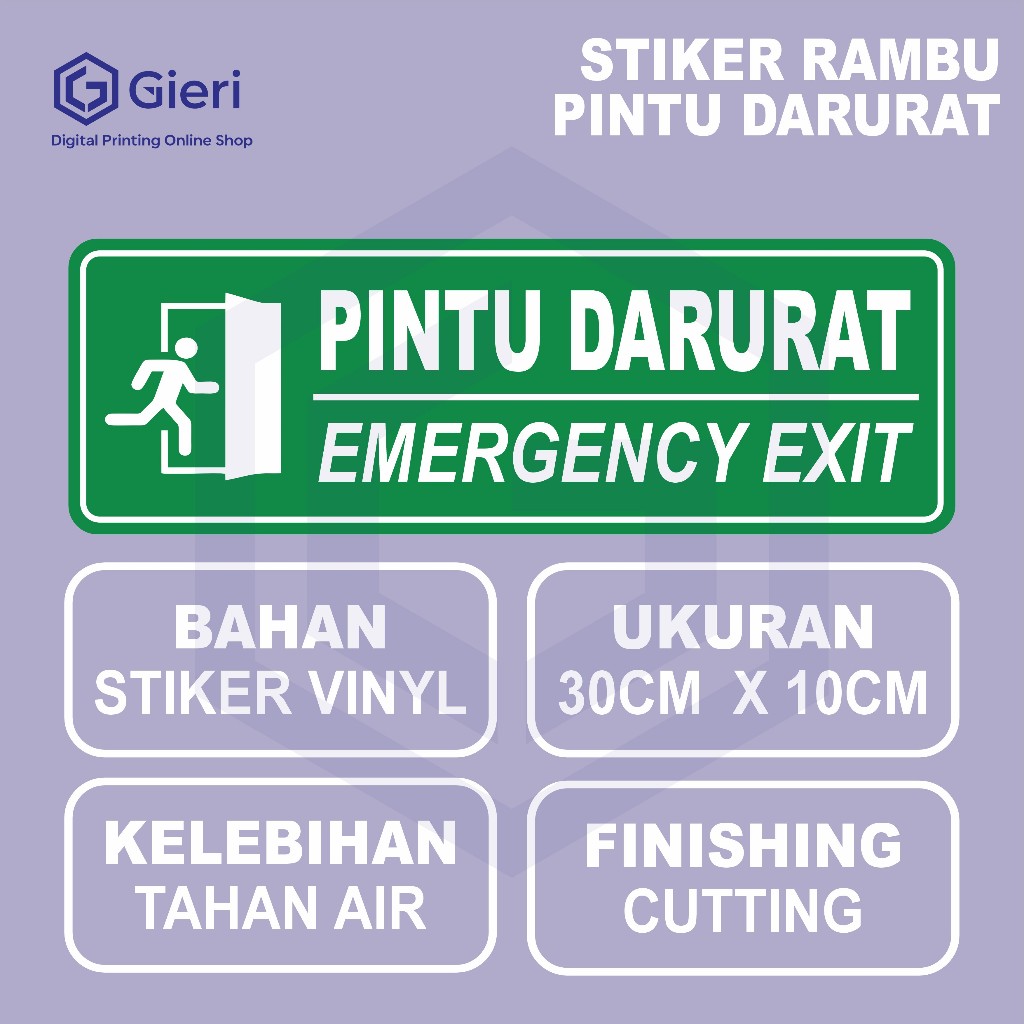 Jual Gieri - Stiker Pintu Darurat | Shopee Indonesia