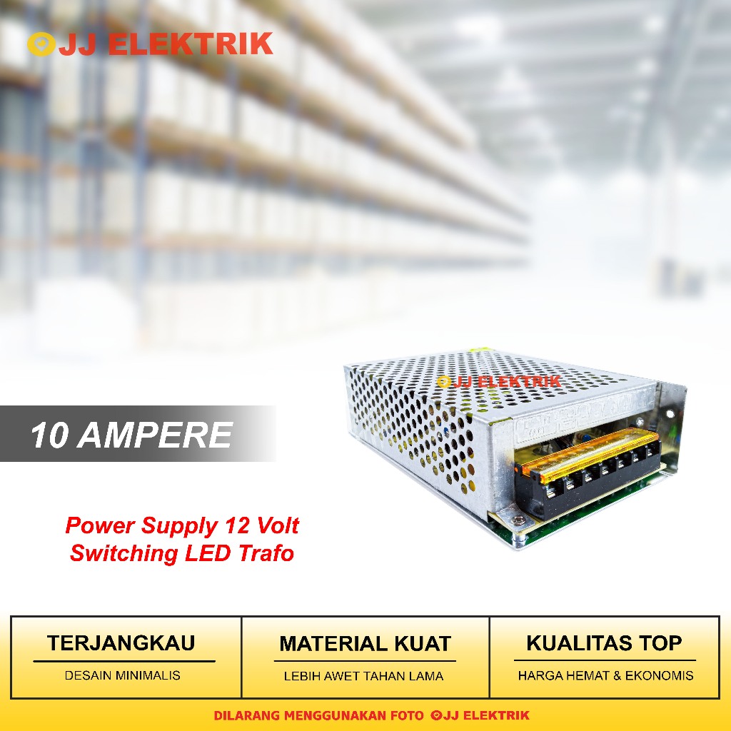 Jual Adaptor Power Supply 12V 10A Switching LED Trafo 10 Ampere | Shopee Indonesia