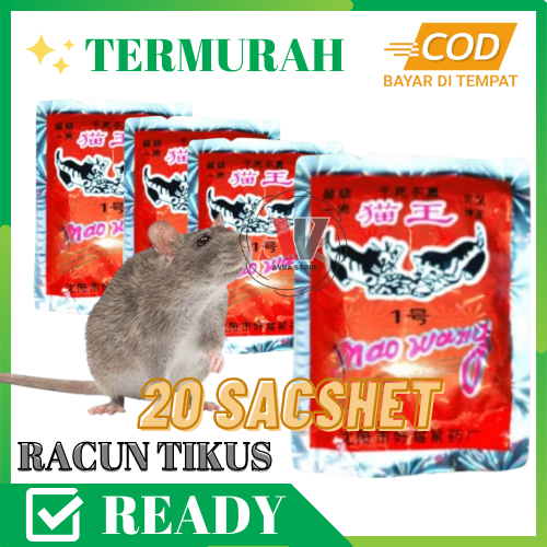 Jual 20 PCS RACUN TIKUS MATI KERING PALING AMPUH/MAO WANG PEMBASMI ...