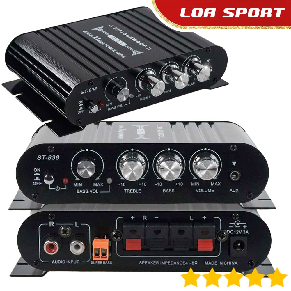Jual Ampli Mobil Power Amplifier Mini HiFi Stereo Treble Bass Booster ...