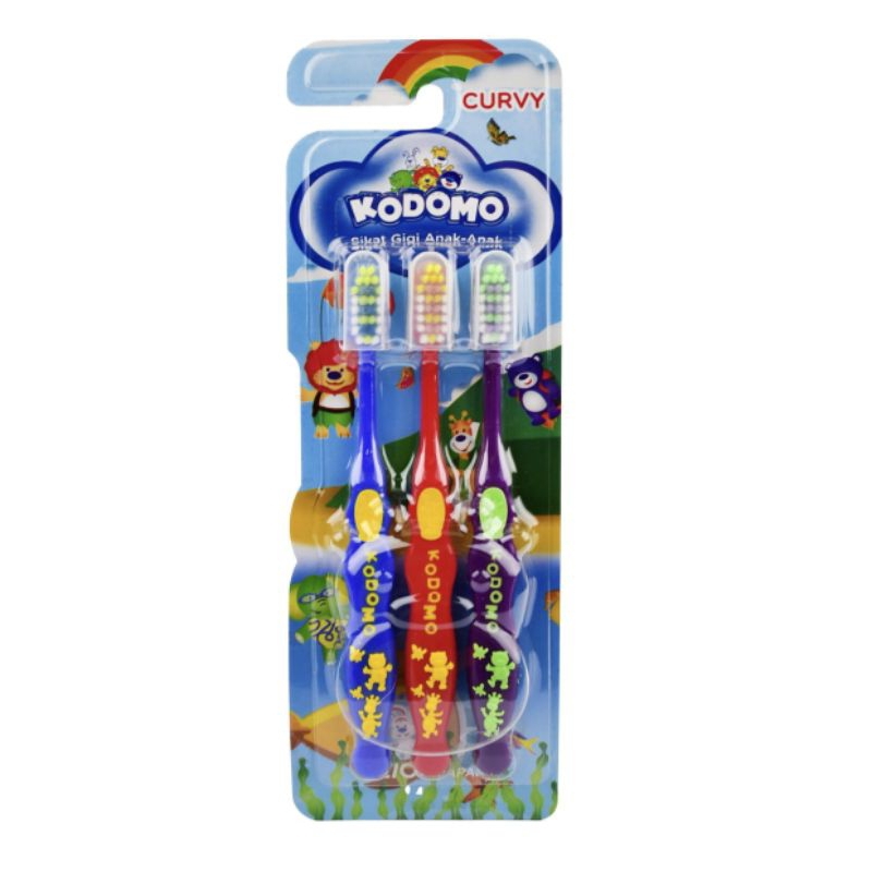 Jual KODOMO CURVY SIKAT GIGI ANAK ISI 3 | Shopee Indonesia