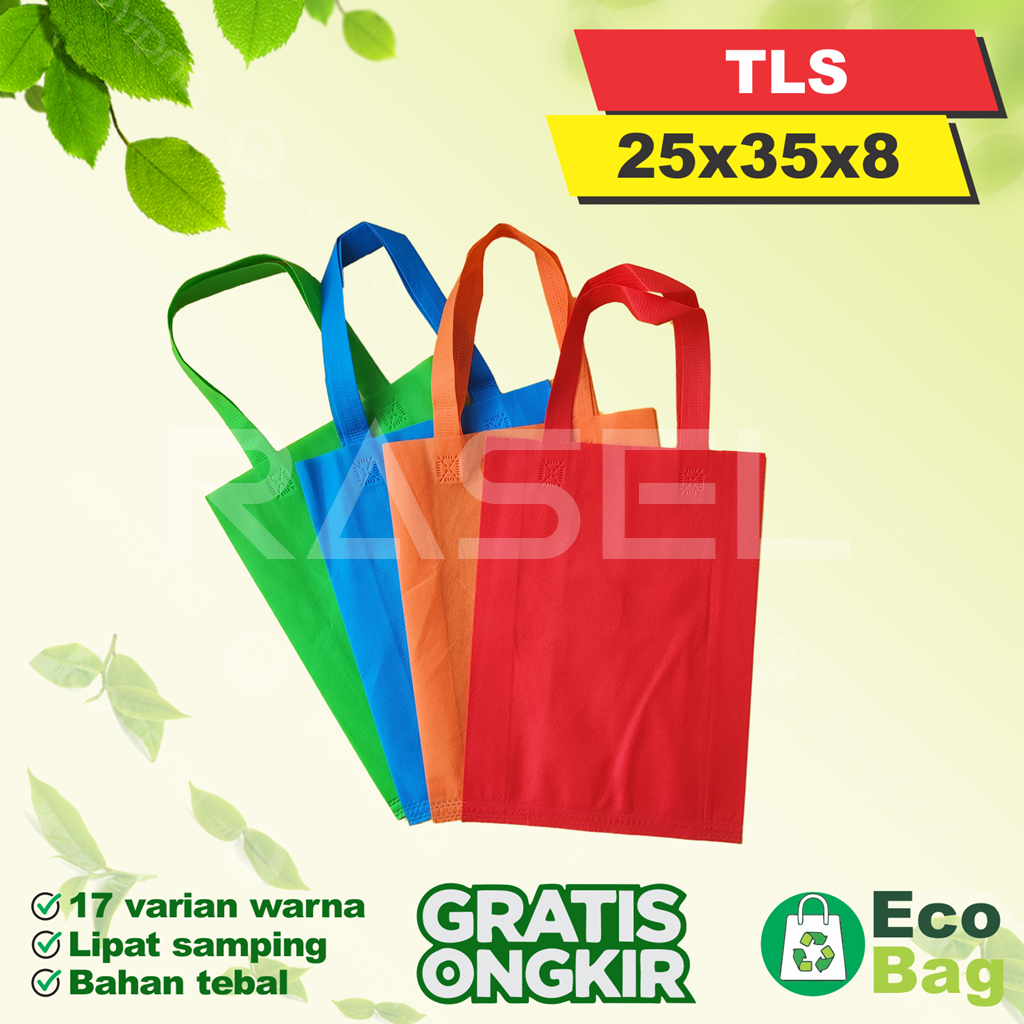 Jual goodie bag 25x35x8 goody tote tas spunbond polos murah | Shopee Indonesia