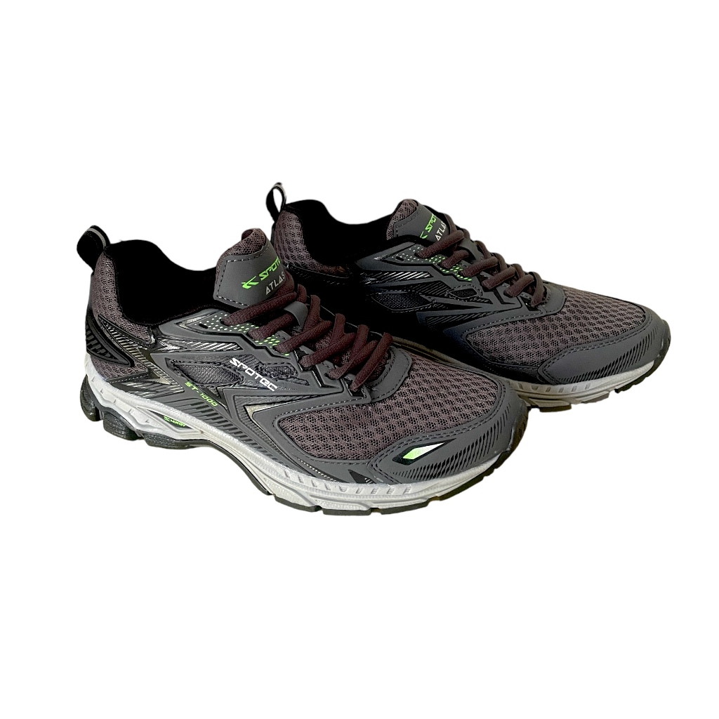 Jual SPOTEC Sepatu RUNNING Artikel ATLAS Abu Tua/Hijau Cerah | Shopee ...