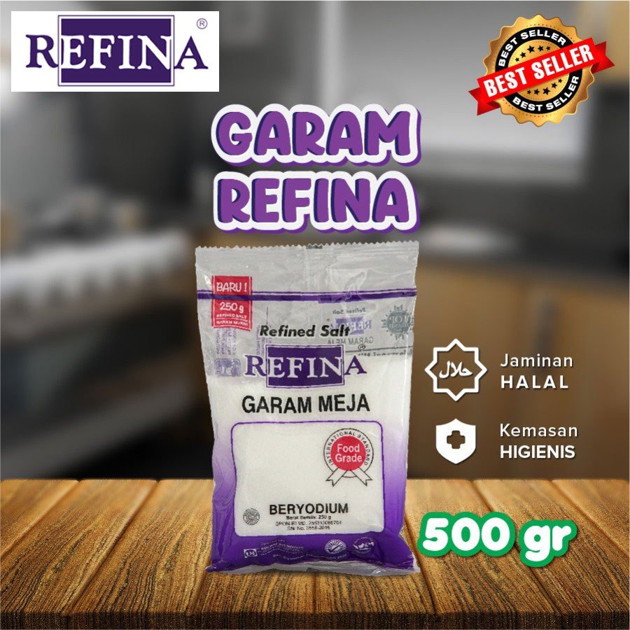 Jual Garam Meja REFINA refill halus yodium salt 500g 500 gram | Shopee ...