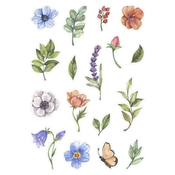 Jual Sticker Bunga Sticker Flower Sticker Sheet Sticker Tempel Sticker ...