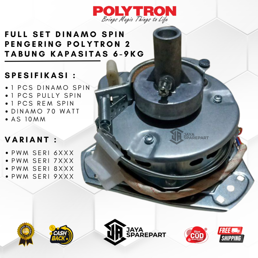 Jual Full set Dinamo Spin Pengering Polytron 2 tabung kapasitas 6-9kg | Shopee Indonesia