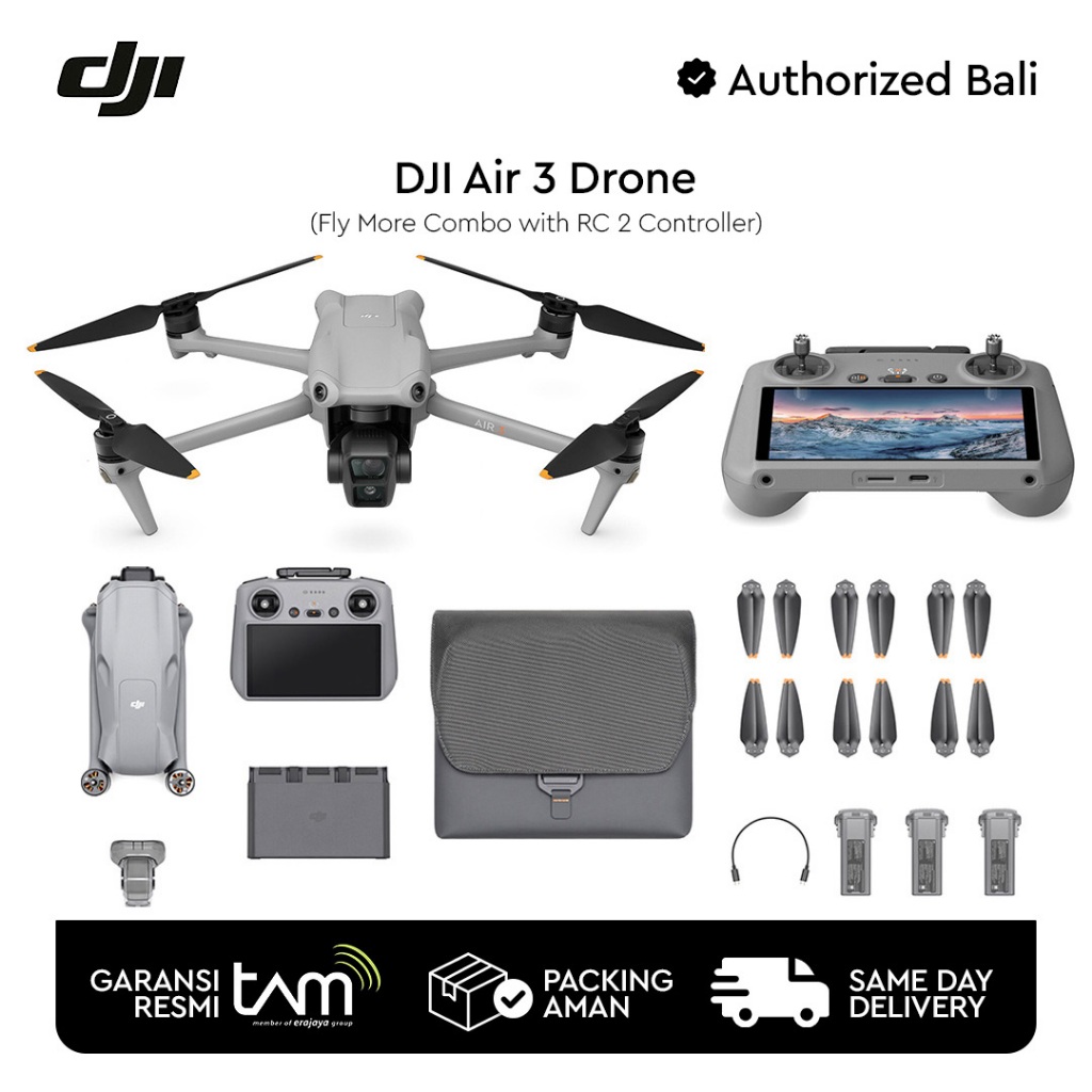 Jual DJI Air 3 Fly More Combo (DJI RC 2) - Camera Drone | Dual-Camera ...