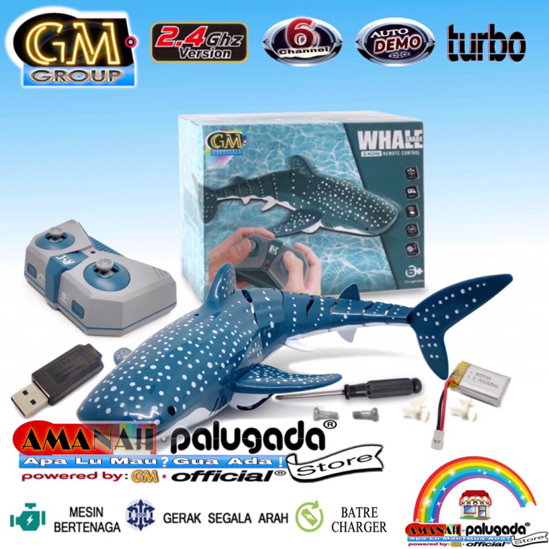 Jual GM RC-Animals 606-8 Ikan Hiu Remote Control 2.4GHz Dual Speed 6 ...