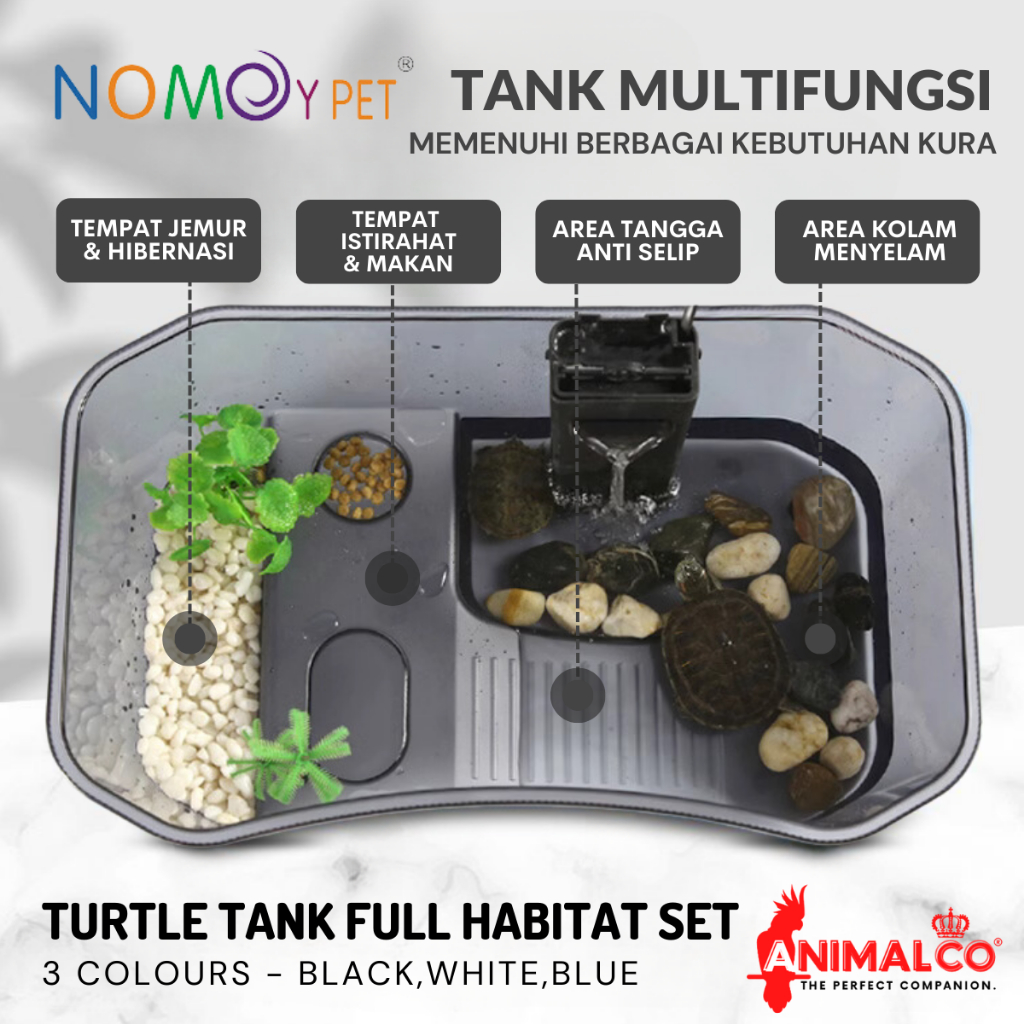 Jual TANK TURTLE M AQUARIUM EMBER KANDANG VIVARIUM AKUARIUM FILTER RUMAH BAK TEMPAT BASKING KURA ...