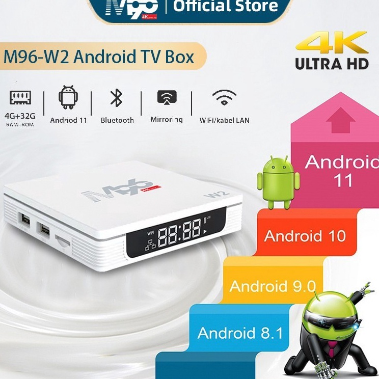 Jual Tcw M96 Android Tv Box M96W2 Smart Tv Box Android 11 4GB RAM 32GB ROM WIFI 4K HD Digital ...