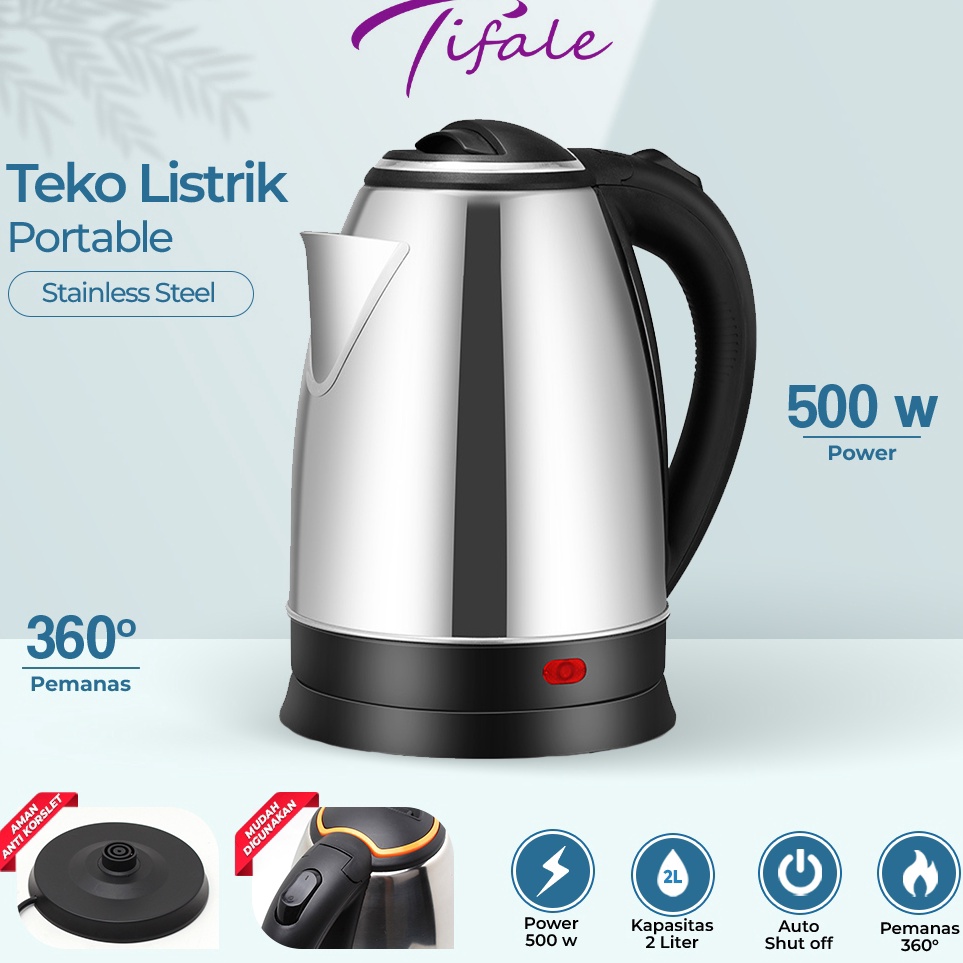 Jual UO Tifale x Vishal Teko Listrik 2 Liter Full Stainless Steel Pemanas Air Electric Kettle ...