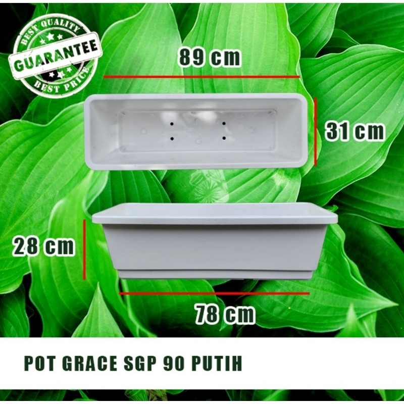 Jual POT PANJANG GRACE SGP 90 PUTIH Pot Persegi Panjang Pot Tanaman Pot ...