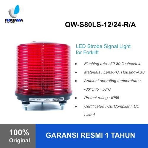 Jual WARNING LIGHT DIA 80MM LED STROBE RED QW-S80LS-12/24-R/A (QLIGHT) | Shopee Indonesia