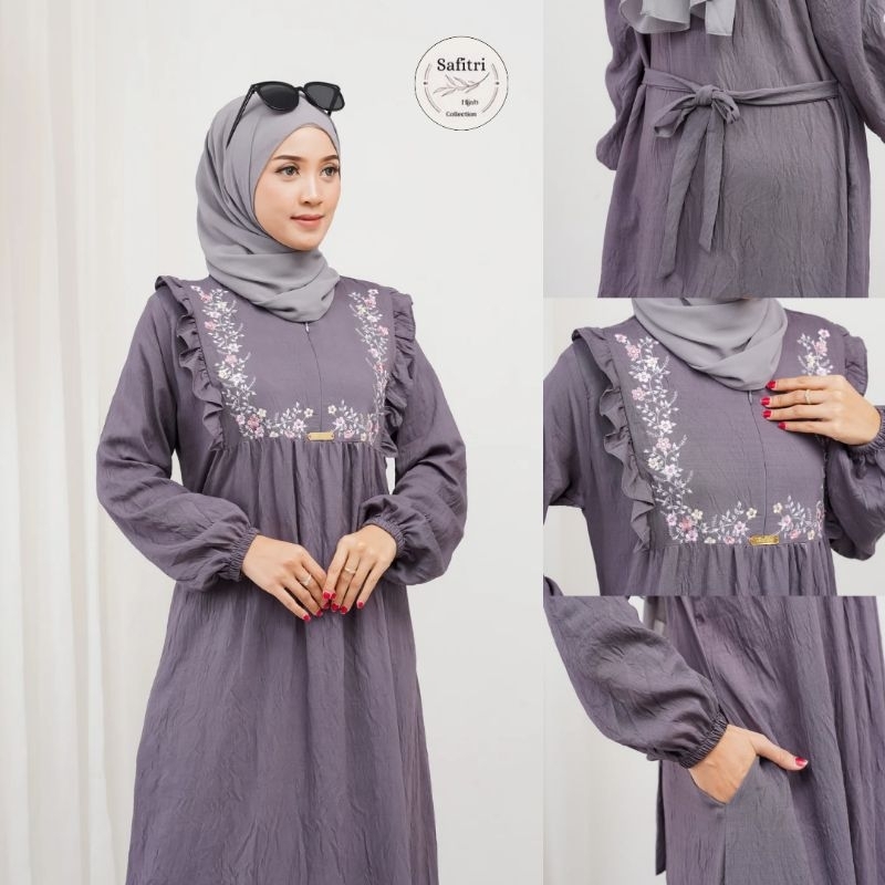 Jual ZORA DRESS 2 Gamis bahan polo linen bahan adem menyerap keringat ...