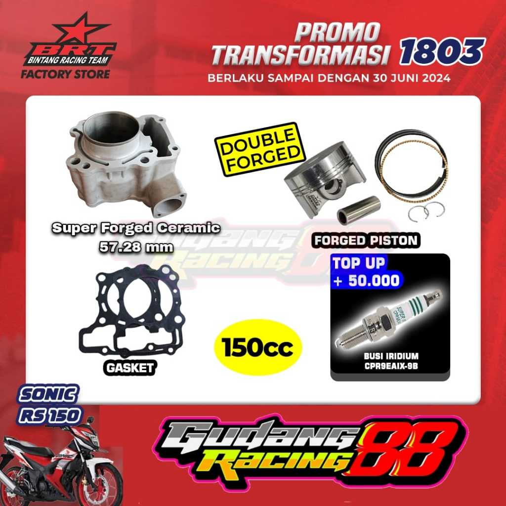 Jual PAKET BORE UP CRF BLOK CERAMIC SONIC 150 57.28 MM 150 CC 63 MM 180 CC + PISTON FORGED ...