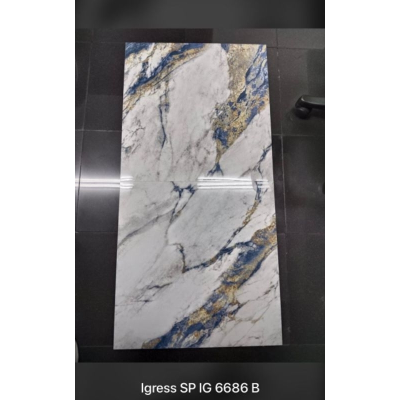 Jual Granit 60x60 glosy Igress Sp Ig 6686B Putih Corak Biru Marmer ...