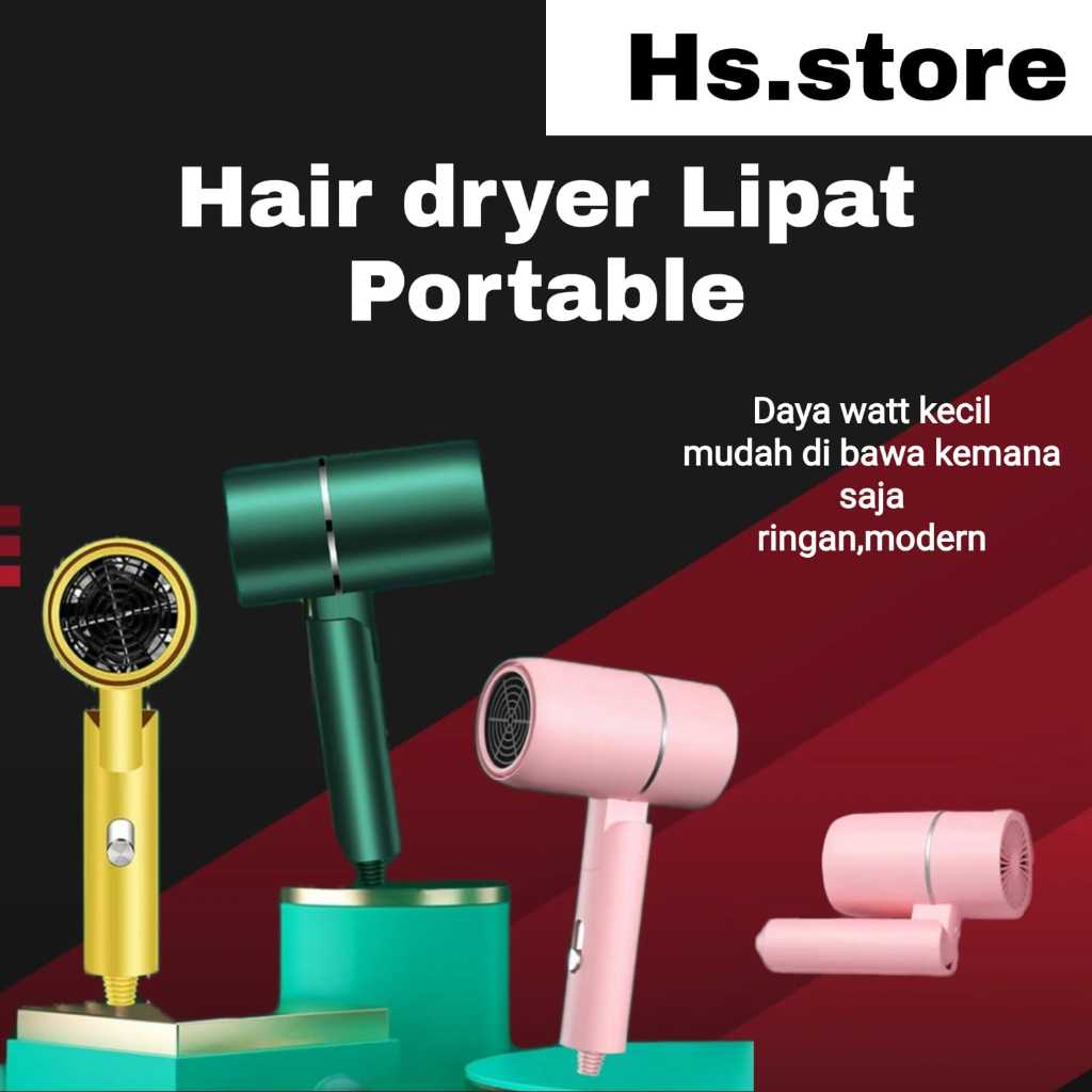 Jual Hair Dryer lipat Portable Pengering Rambut Lipat Hair Dryer mini ...