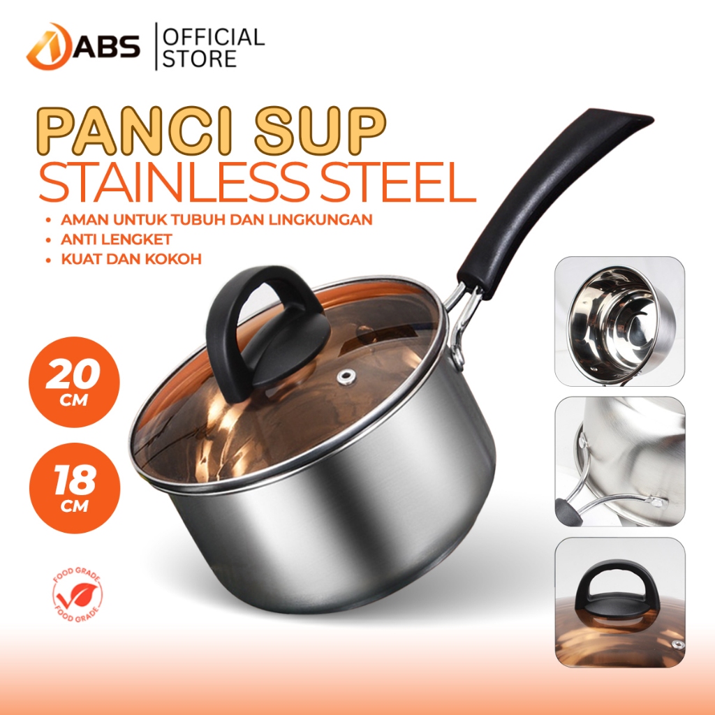 Jual ABS Saucepan Stainless Steel Panci Sup Kuah Anti Lengket Stainless ...