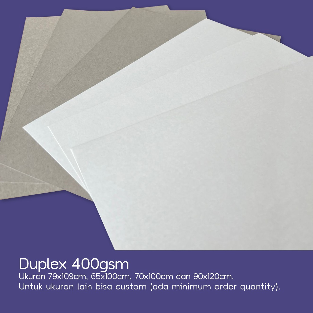 Jual Kertas Duplex Plano 400 GR Ukuran 79 x 109 Cm | Shopee Indonesia