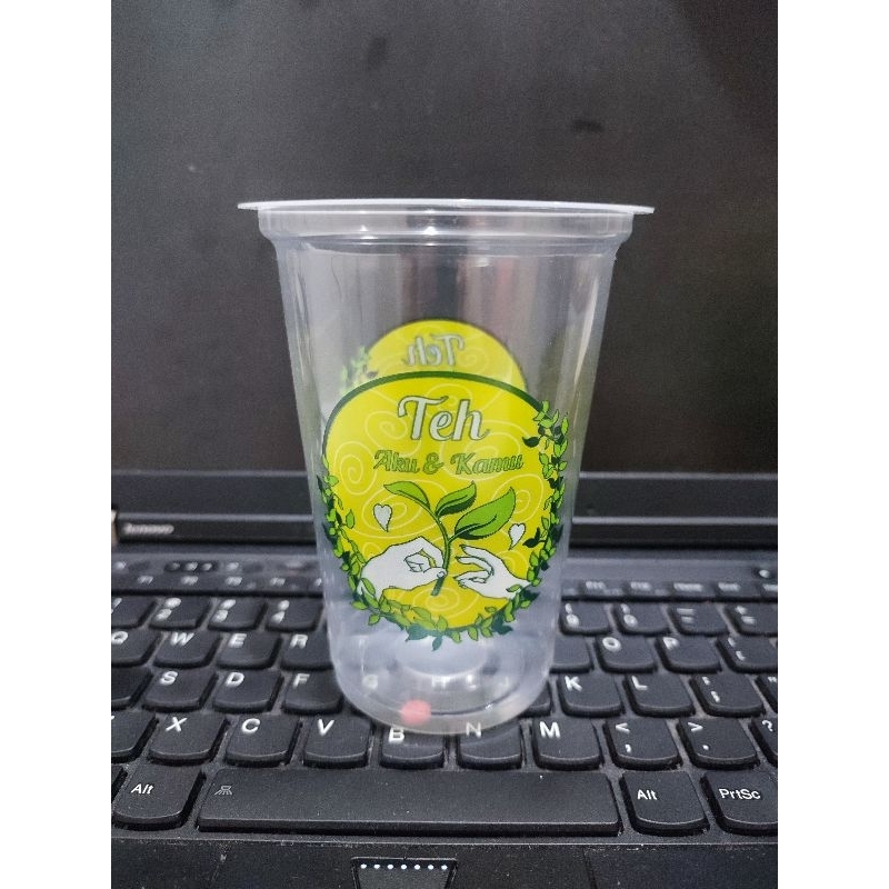 Jual Gelas Teh Poci Motif Daun Teh Aku dan Kamu(16 datar) isi 1 Roll 50 ...