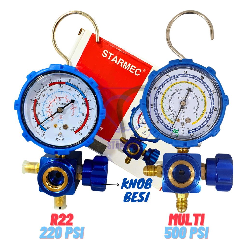 Jual Manifold AC Single R32 R410a R22 Sightglass + Gantungan (Knob Besi) | Shopee Indonesia