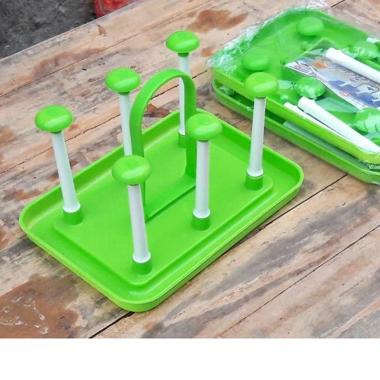 Jual Tempat Gelas Stand Gelas Plastik Segi Oval 6 Stick Stand Gelas ...