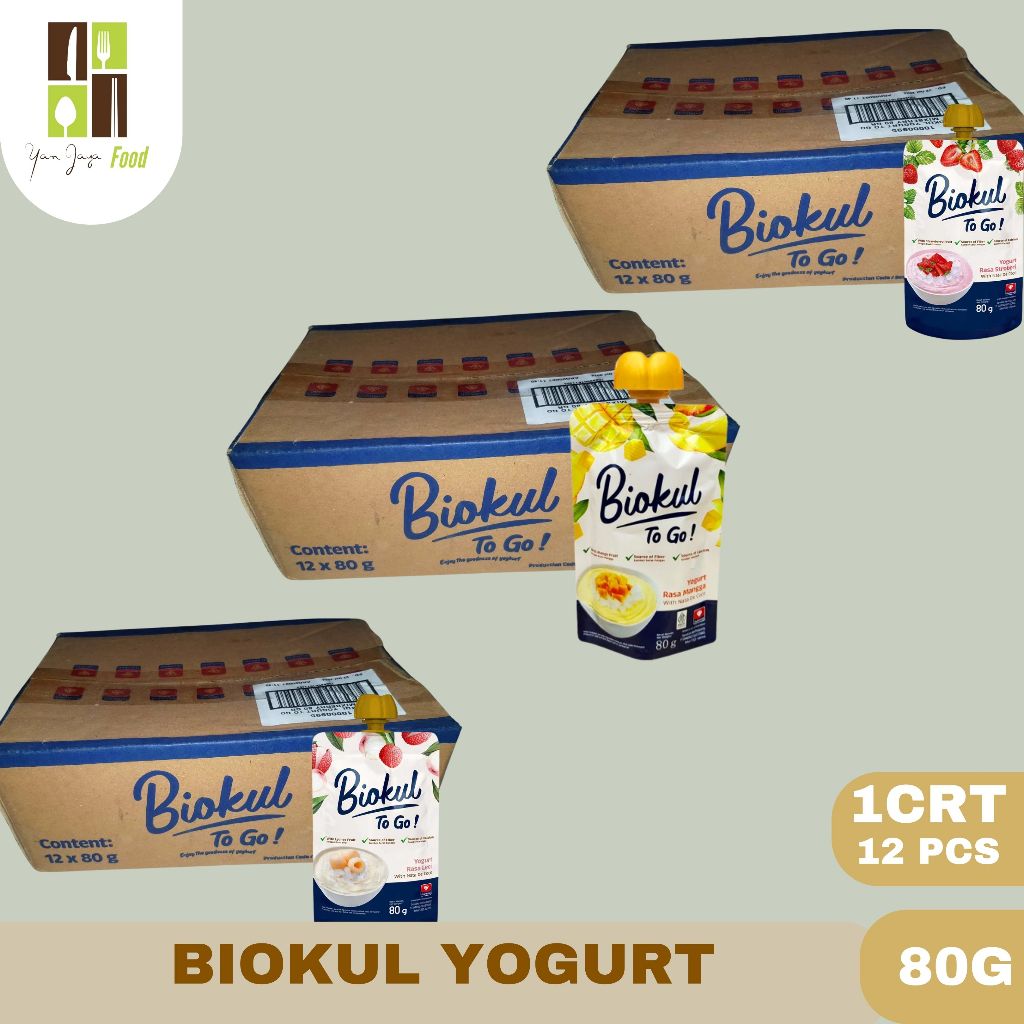 Jual Biokul To Go ! Minuman Yogurt Rasa Mangga / Leci / Strawberry 80g ...