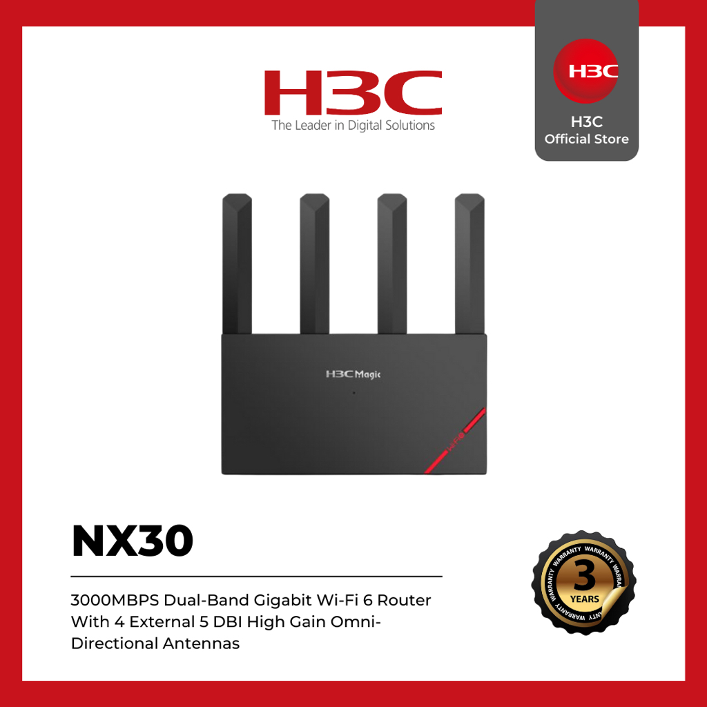 Jual H3C NX30 AX3000 WIFI 6 SOHO GIGABIT MESH ROUTER | Shopee Indonesia