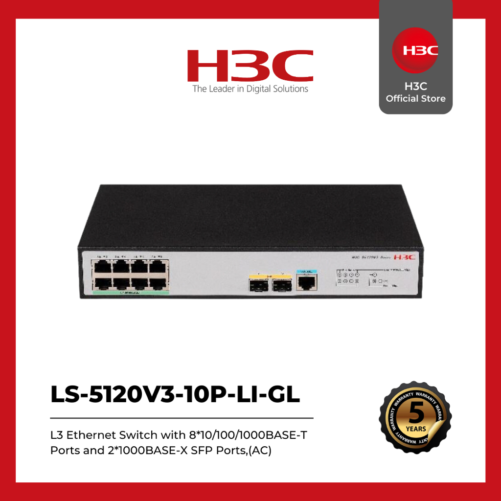 Jual H3C LS-5120V3-10P-LI-GL 8*Port 2*SFP Layer 3 Gigabit Switch | Shopee Indonesia