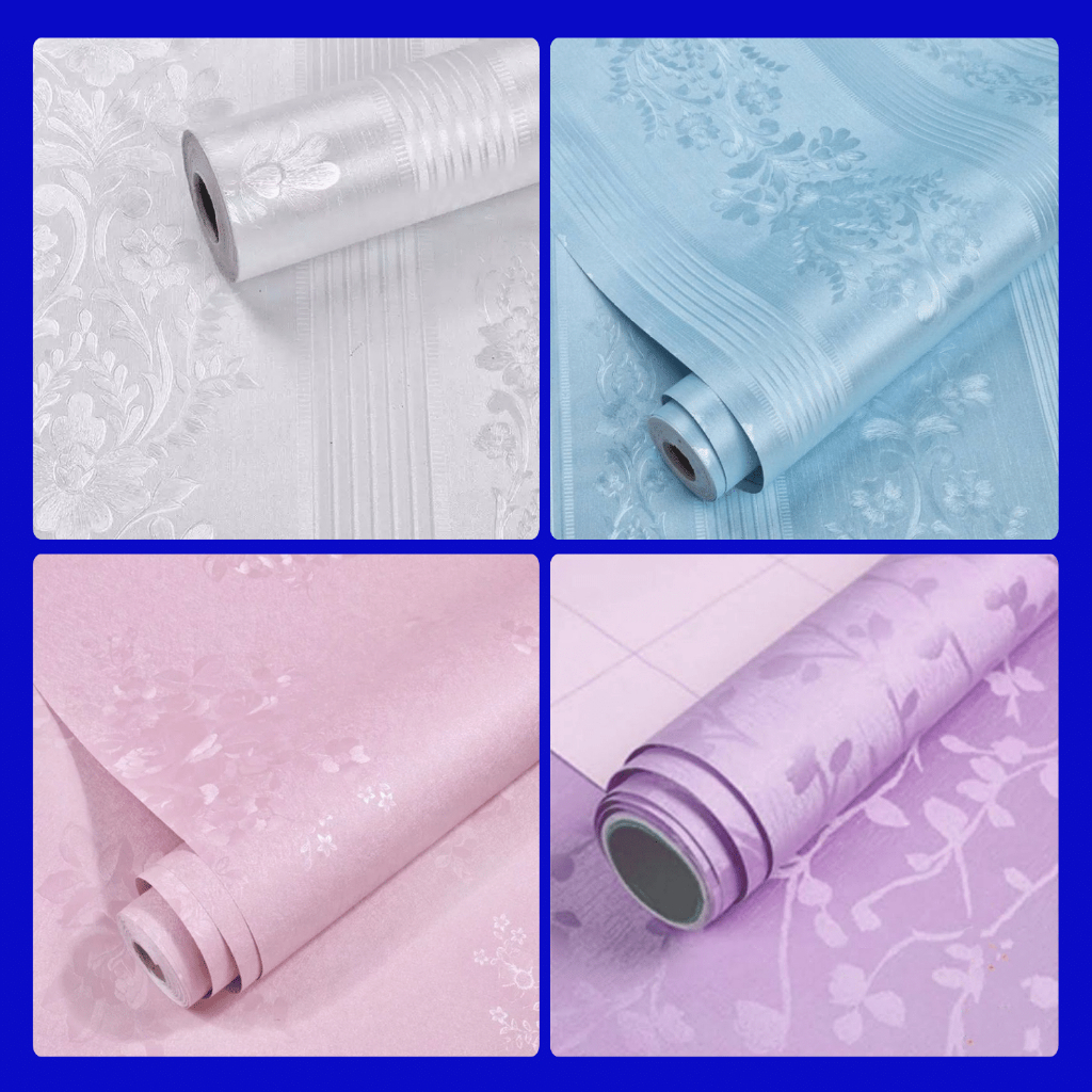 Jual Wallpaper Dinding Kamar Tidur Wallpaper Emboss Wallpaper Embos Putih Wallpaper Ruang Tamu ...