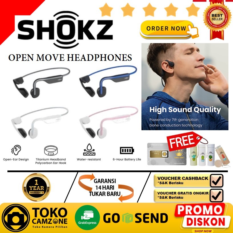 Jual Shokz openmove Open Move Wireless Bone Conduction Headphones ...