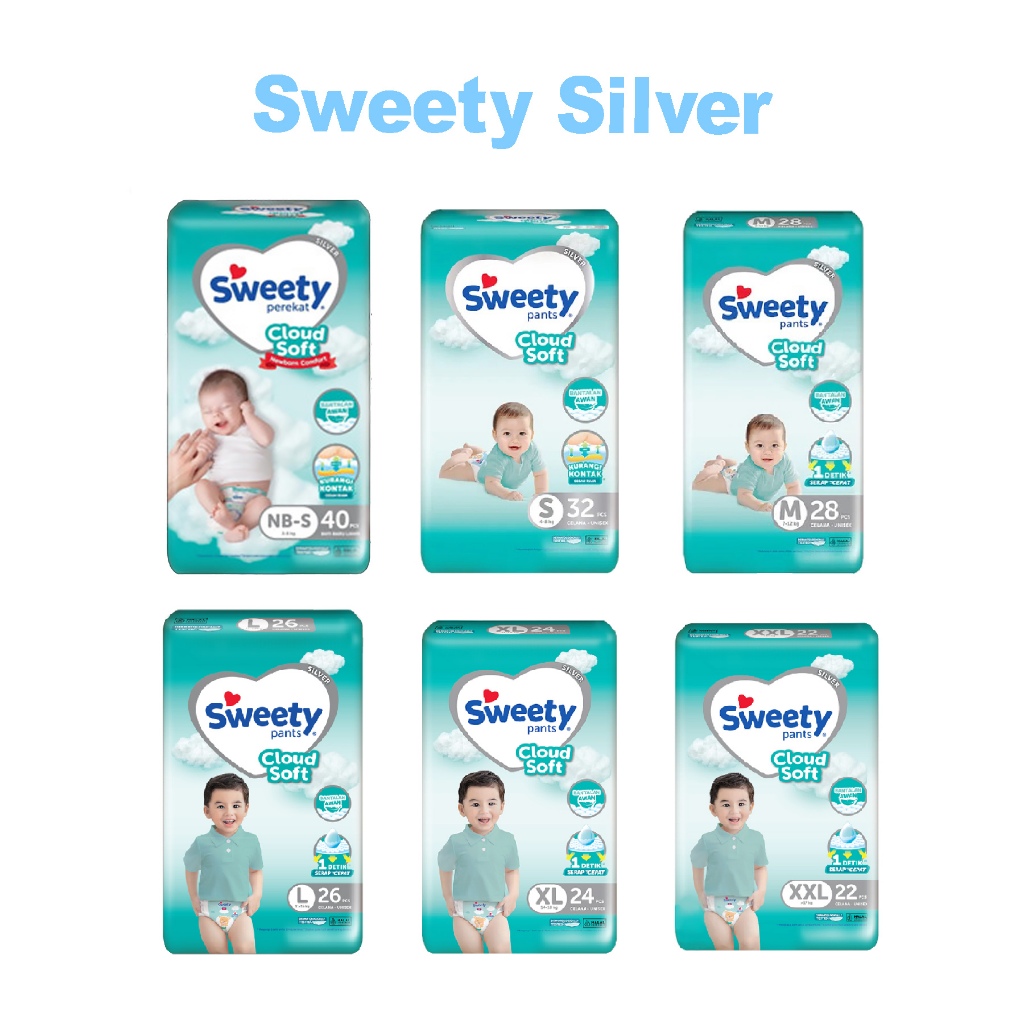 Jual Sweety Silver Pants NBS-40 / S-32 / M-28 / L-26 / XL-24 / XXL-22 ...