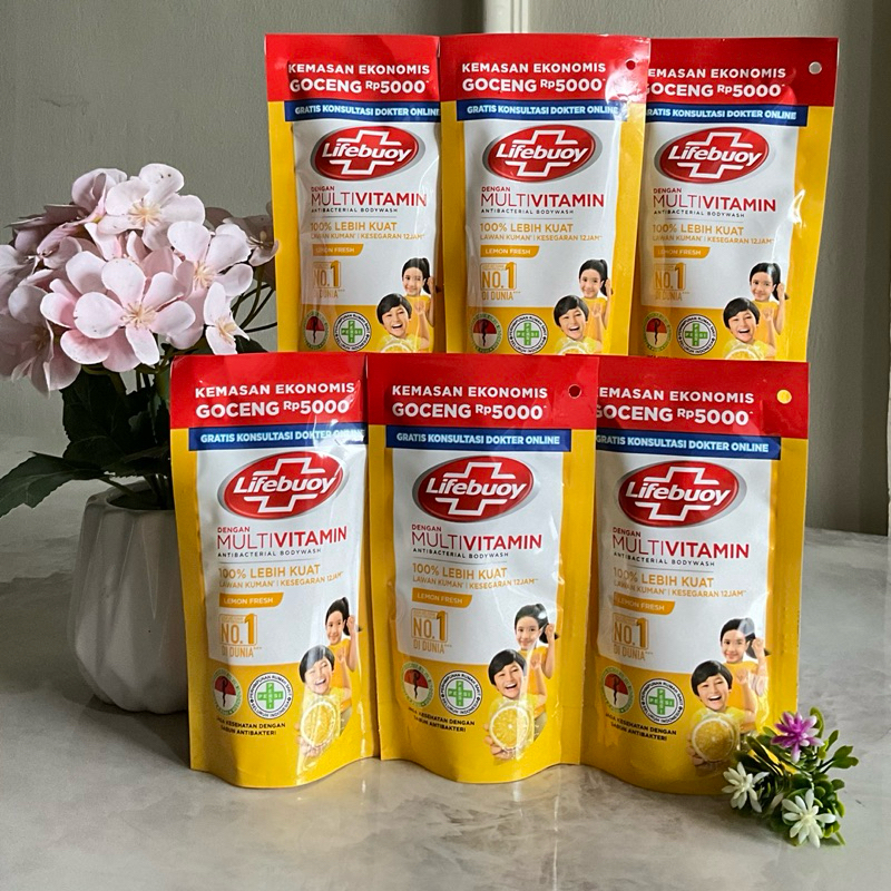 Jual 3 pcs Lifebuoy kuning antibacterial body wash 85 mL (lemon fresh ...