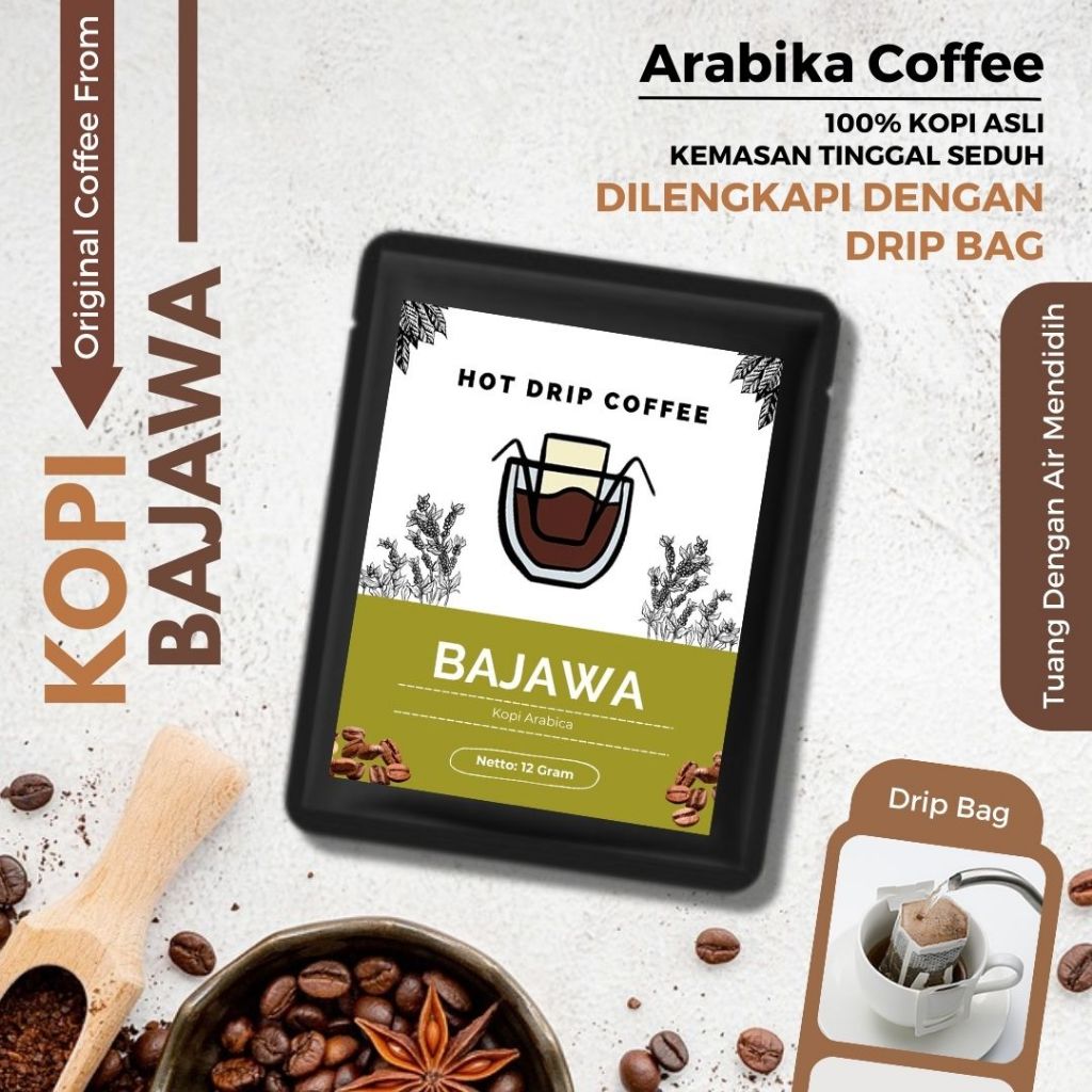 Jual Kopi Sachet Bajawa Bubuk Arabica Instan Original Dripbag Coffee Premium | Shopee Indonesia