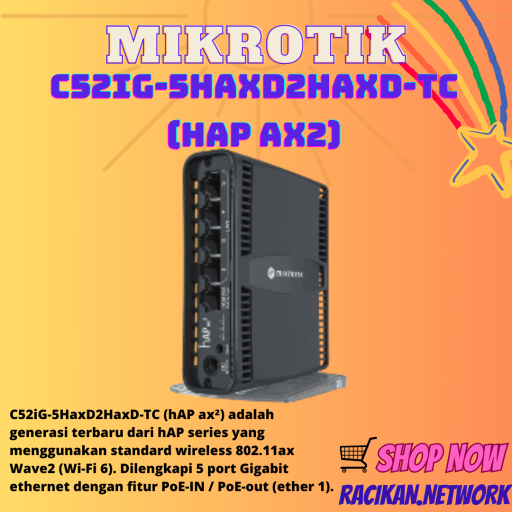 Jual Mikrotik hAP ax2 C52iG-5HaxD2HaxD-TC Router Wireless WiFi 6 | Shopee Indonesia