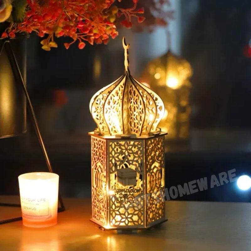 Jual Hiasan Idul Fitri/ Lampu Lilin Lentera LED Kubah Masjid Baterai ...