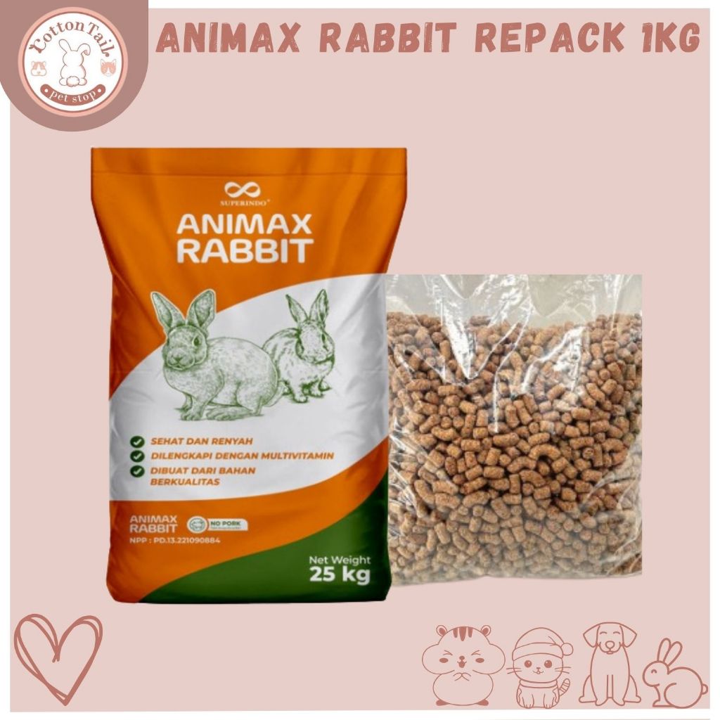 Jual ANIMAX RABBIT FOOD Repack 1kg / Makanan Kelinci ANIMAX | Shopee ...