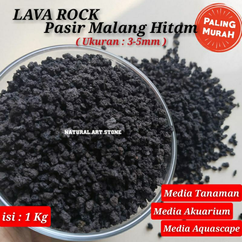 Jual PASIR MALANG HITAM / LAVA ROCK 3-5MM, Vulkanic Soil Lavarock Pasir ...