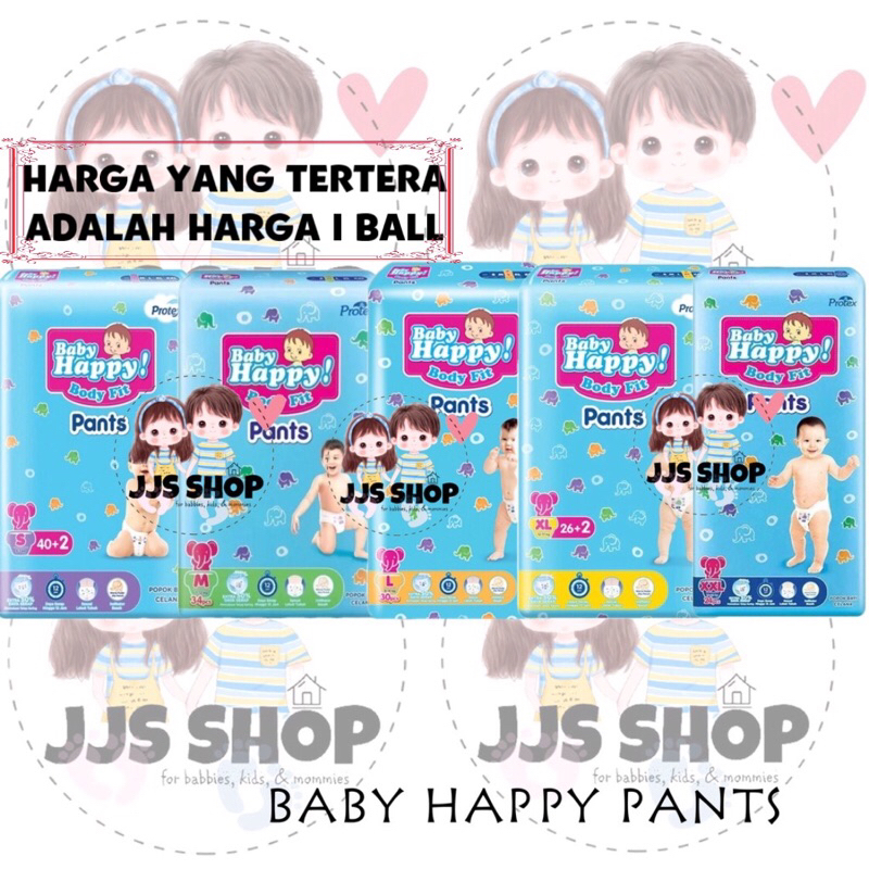 Jual BABY HAPPY PANTS S40 M34 M32 L30 L28 XL26 XXL24 M48 L42 XL38 POPOK CELANA BAYI SEKALI PAKAI ...
