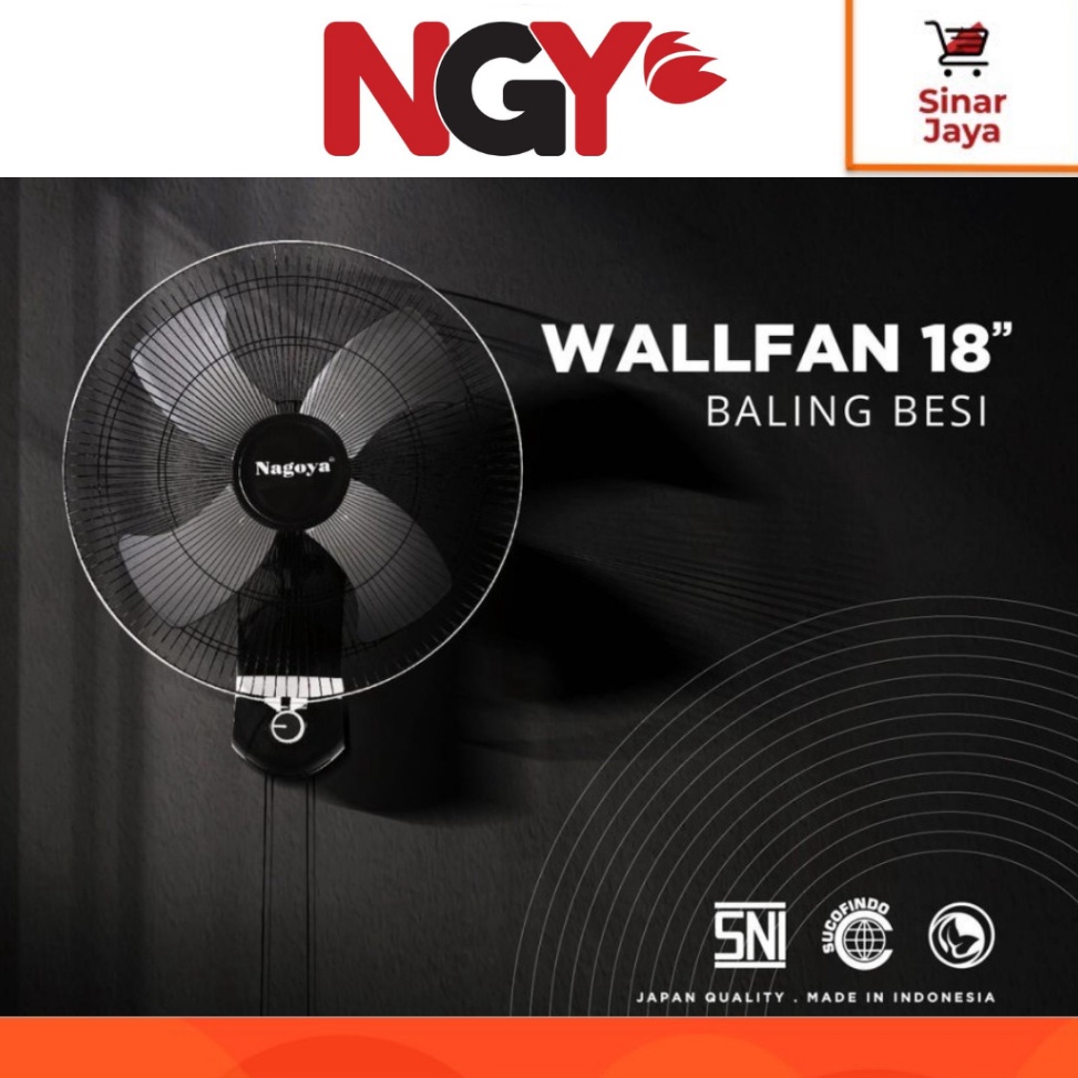 Jual NGY NAGOYA NF18 WF Wall Fan Kipas Angin Dinding 18 Inci Besi i ...