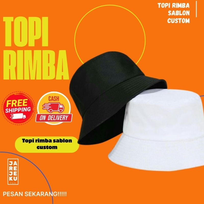 Jual Topi rimba custom nama logo gambar/topi rimba sablon/Topi rimba ...